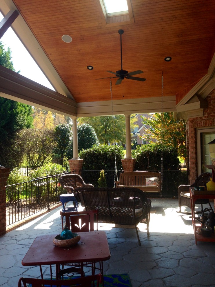 Waxhaw NC large open porch with outdoor fireplace - Traditional - Porch ...