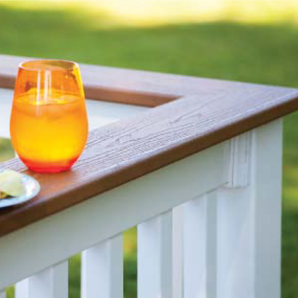 White Deck Top Deck Railing Kit with Square Balusters - Traditional ...