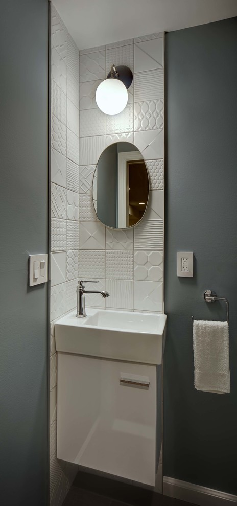 Basement Powder Room - Transitional - Powder Room - New York - by ...
