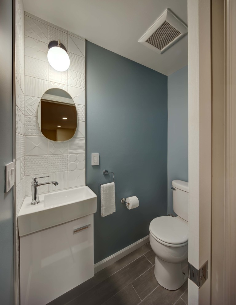 Basement Powder Room - Transitional - Powder Room - New York - by ...