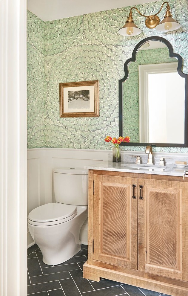 Classic Powder Room - Transitional - Powder Room - Toronto - by Rebecca ...