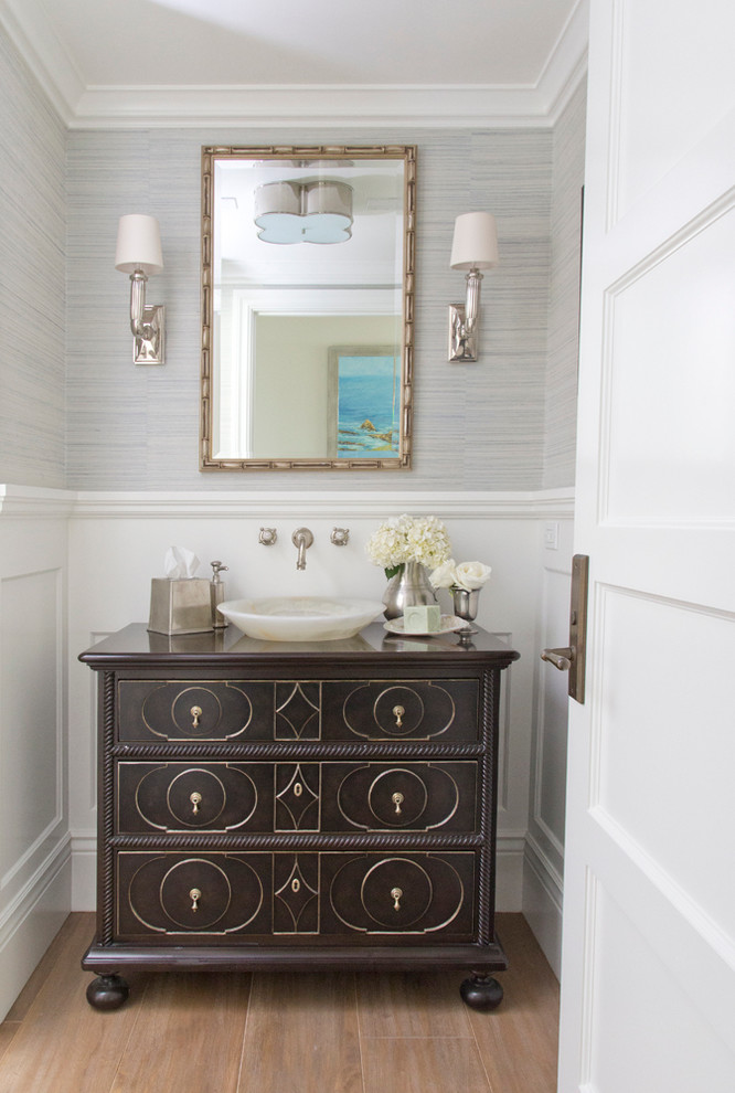 Cozy Coastal Beach House - Beach Style - Powder Room - Orange County ...