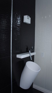 Crocodile Tile Luxury Bathroom - Contemporary - Powder Room - Los ...