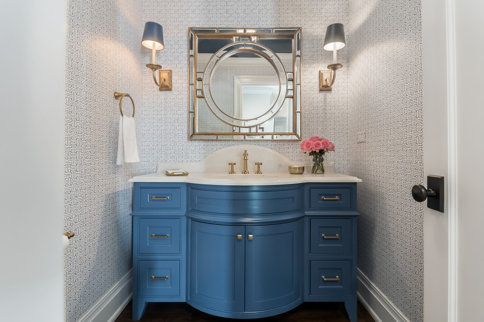 Custom Powder Room Cabinet - Transitional - Powder Room - Columbus - by ...