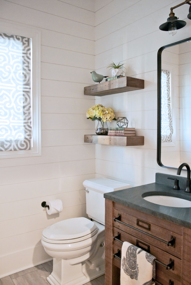 Industrial Rustic Powder Room - Industrial - Powder Room - by Esslinger ...