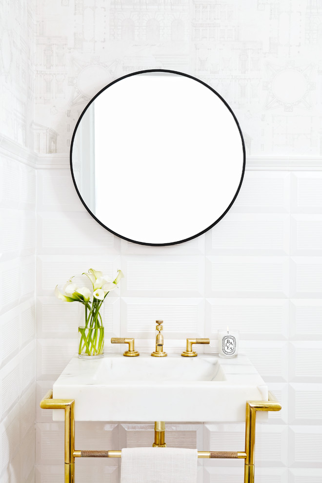 KKH Showroom - Powder Room - New York - by Kathy Kuo Designs Inc | Houzz