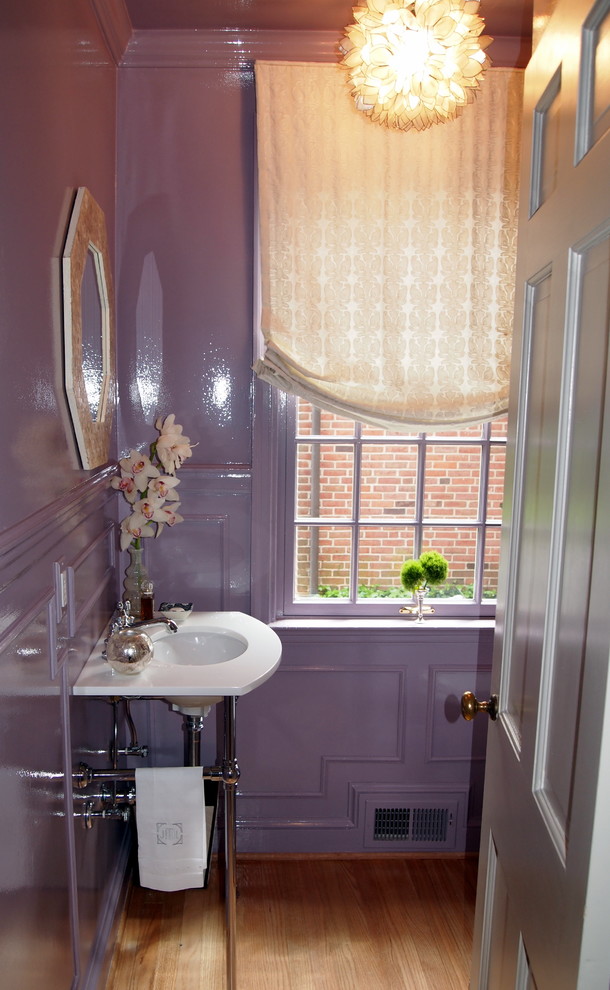 Lavender Lacquered Powder Room - Traditional - Powder Room - Baltimore ...