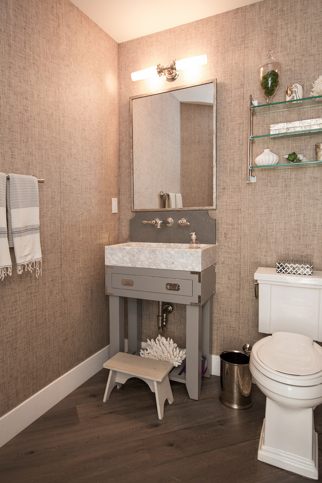 Manhattan Beach Coastal Plantation - Beach Style - Powder Room - Los ...