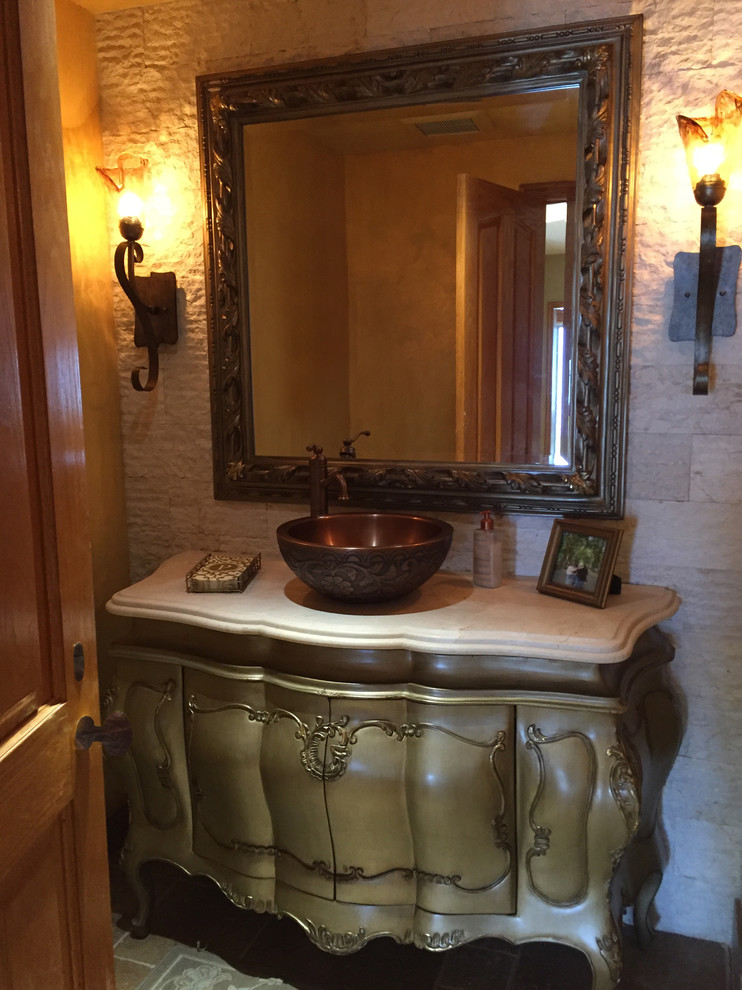 Mediterranean Formal Powder Room in Rancho Palos Verdes - Mediterranean ...