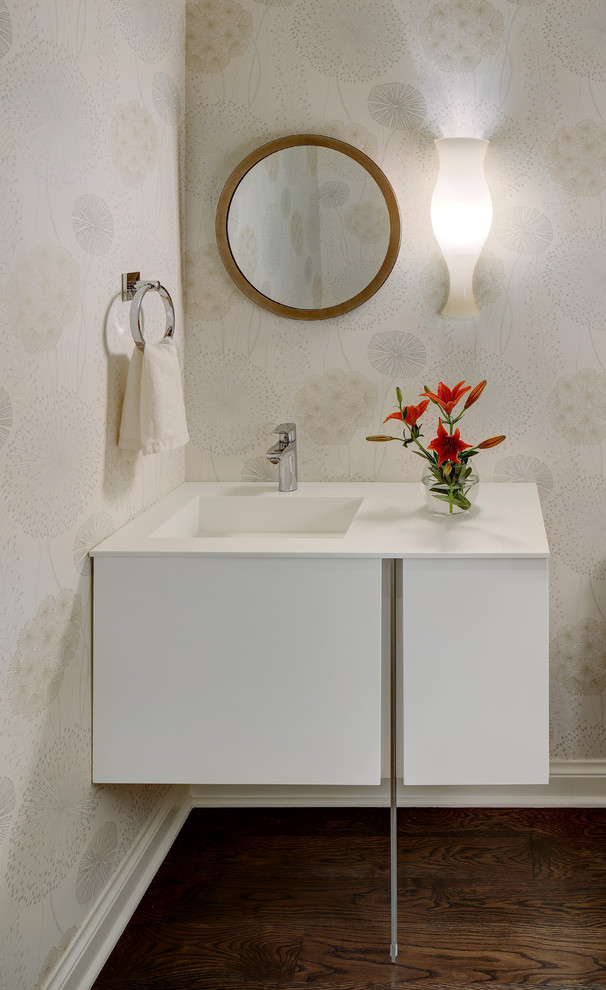 Mid Century Modern Powder Room - Midcentury - Powder Room - Milwaukee ...