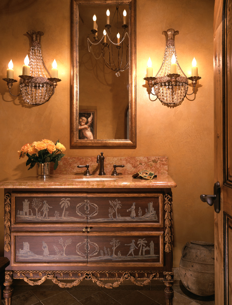 Monte Sereno Tuscan Villa Powder Room - Traditional - Powder Room - San ...