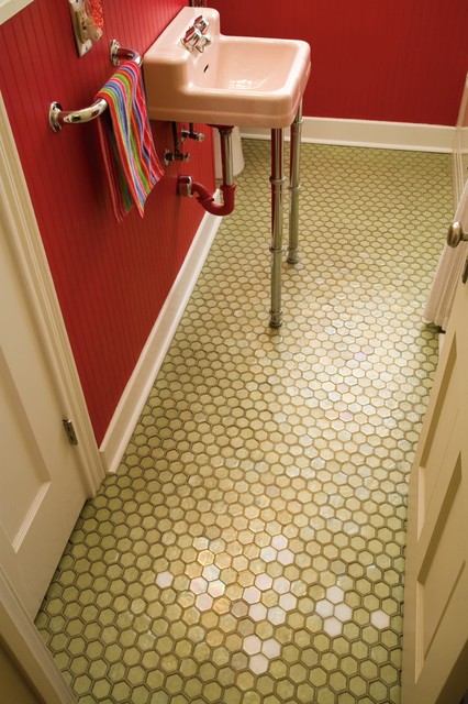 Oceanside Glasstile Hexagon Floor Equator Iridescent - Moderno - Aseo ...