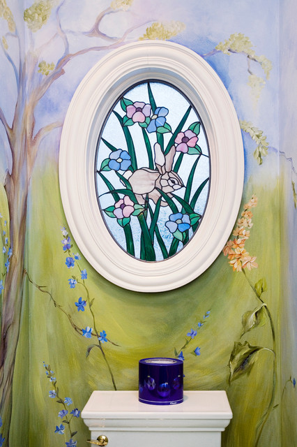 Oval Stained Glass Window