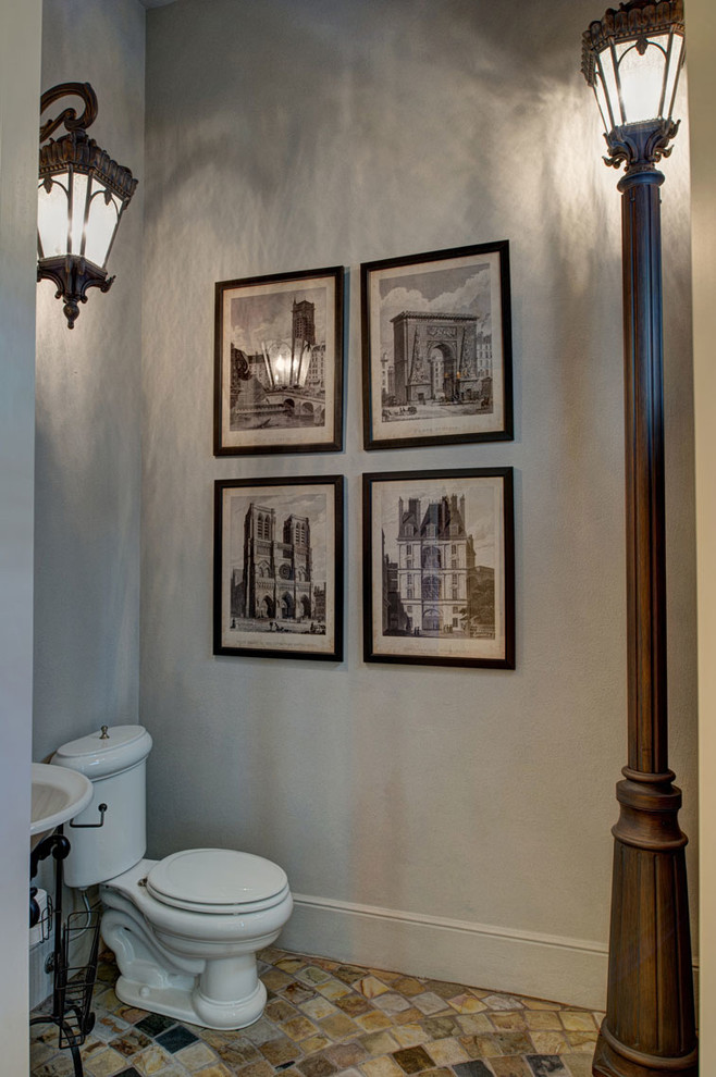 Passport to a Parisian powder room - Traditional - Powder Room - Austin ...