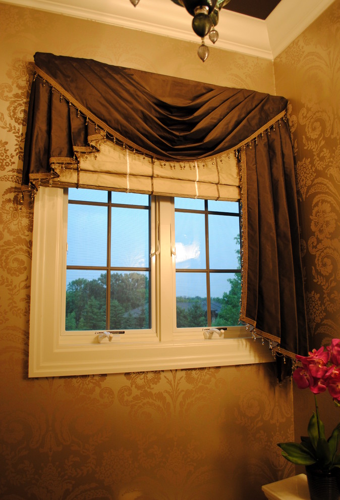 Powder Room Window Treatment - Traditional - Powder Room - Minneapolis ...