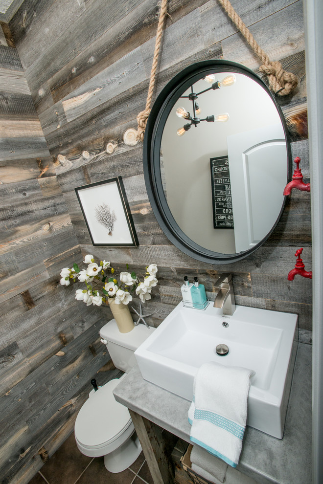 Reclaimed Powder Room - Industrial - Powder Room - Calgary - by Bella ...