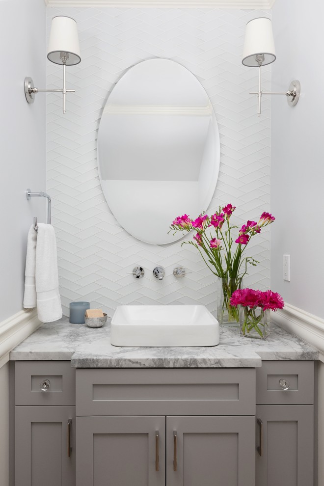 Spa-Inspired Bath Remodel - Transitional - Powder Room - by Sheila ...
