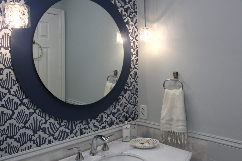 Sweet Blue Powder Room - Contemporary - Powder Room - Toronto - by Your ...