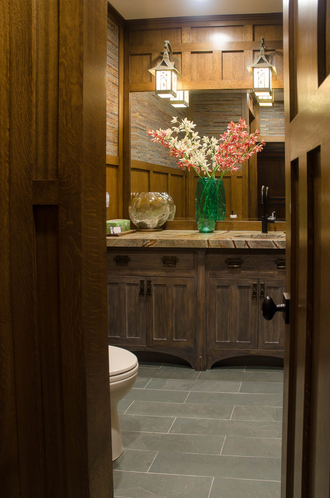 Textured Powder Room - Craftsman - Powder Room - New York - by Daniel ...