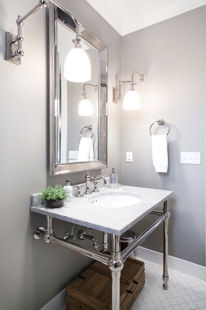 Transitional Powder Bath Vanity - Transitional - Powder Room - Portland ...