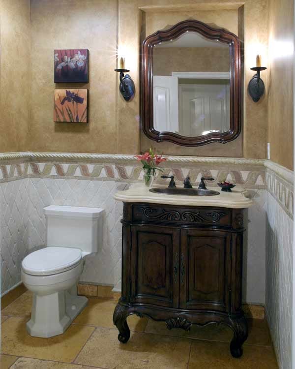 Tuscan Twist To A Track Home - Traditional - Powder Room - San Diego ...