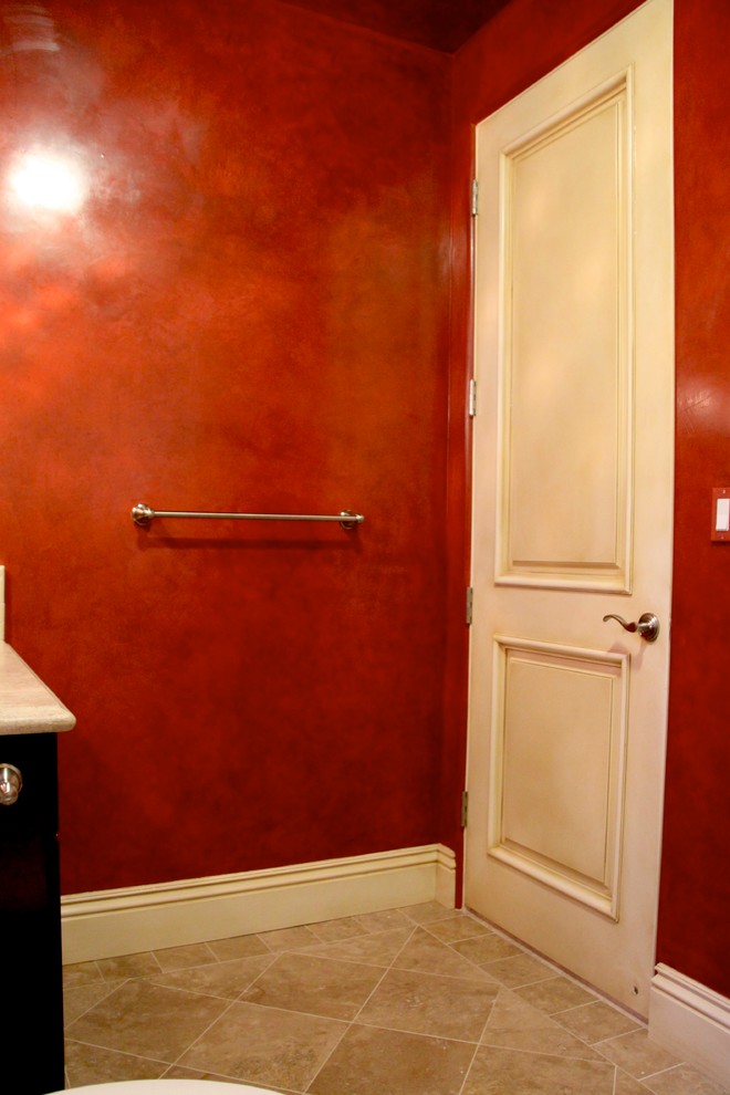 Venetian Plaster - Red Powder rooms - Traditional - Powder Room ...