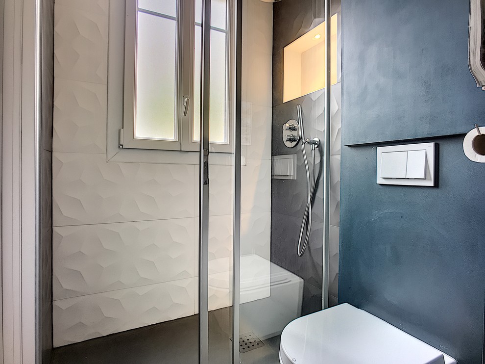 Douche et niche éclairée - Contemporain - Salle de Bain - Nice - par ...