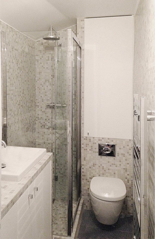 Micro cuisine et salle de douche - Contemporary - Bathroom - Paris - by ...