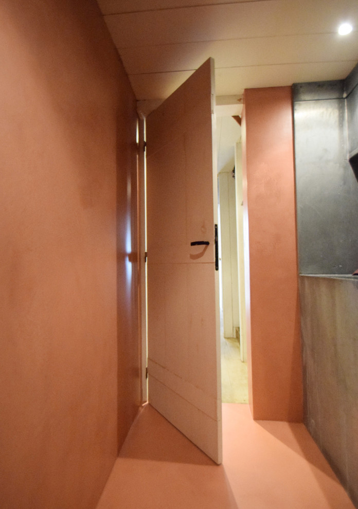 réalisation de "béton teinté" (enduit ciment décoratif lissé) - Bord de Mer - Salle de Bain ...