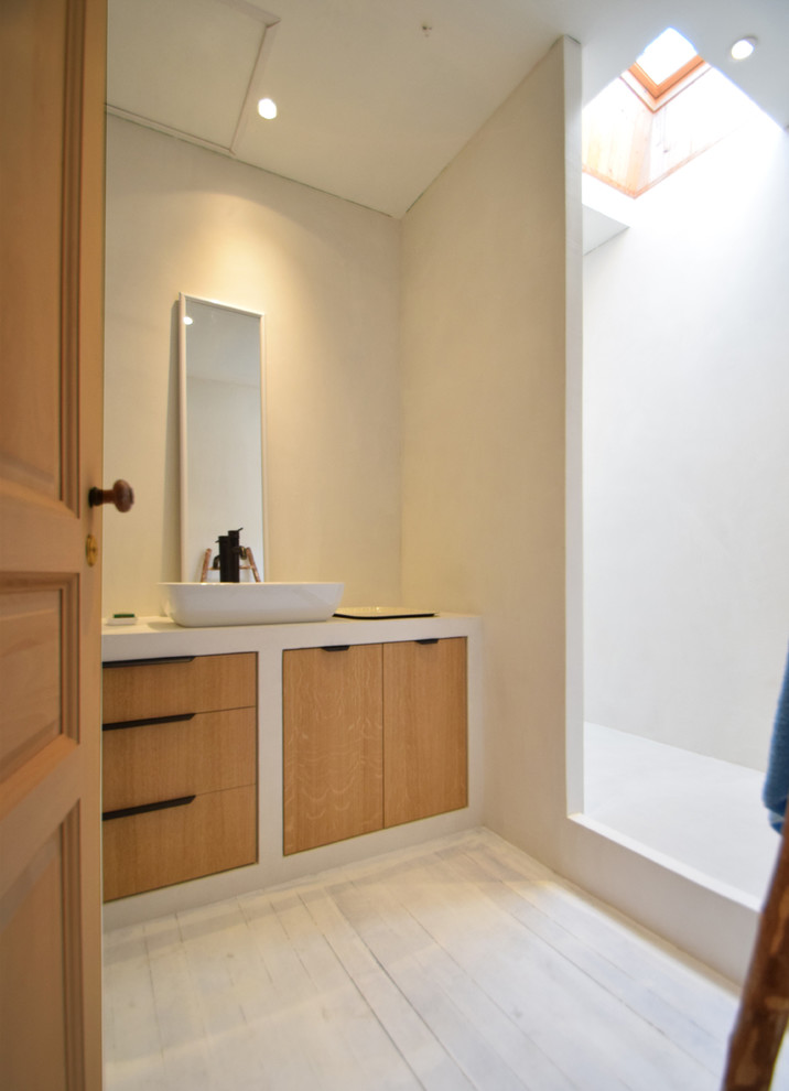 réalisation de "béton teinté" (enduit ciment décoratif lissé) - Beach ...