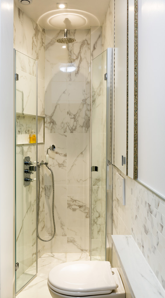 Réunir une salle de douche avec les toilettes - Traditional - Bathroom ...