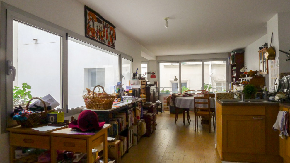 APPT.B Espace séjour, depuis l'entrée - Contemporáneo - Sala de estar ...