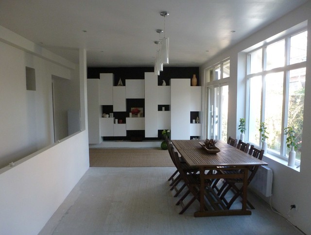 Mur de rangement dans un séjour - Contemporary - Dining Room - Paris ...