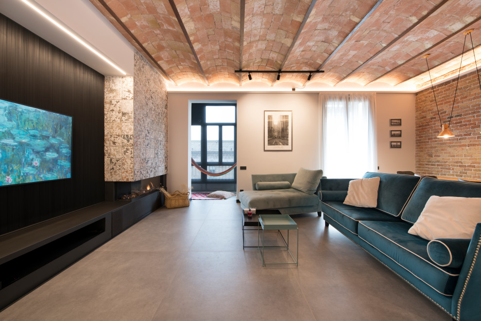 Salón con techo bóveda catalana - Industrial - Living Room - Other - by ...