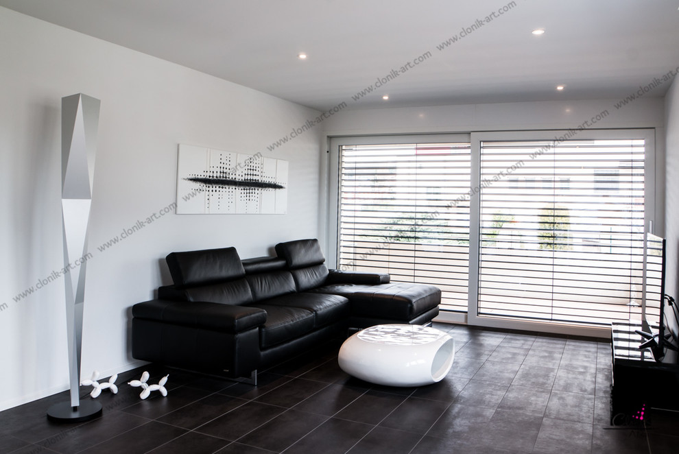 Création Monochrome Noir et Blanc - Contemporary - Living Room - Other ...