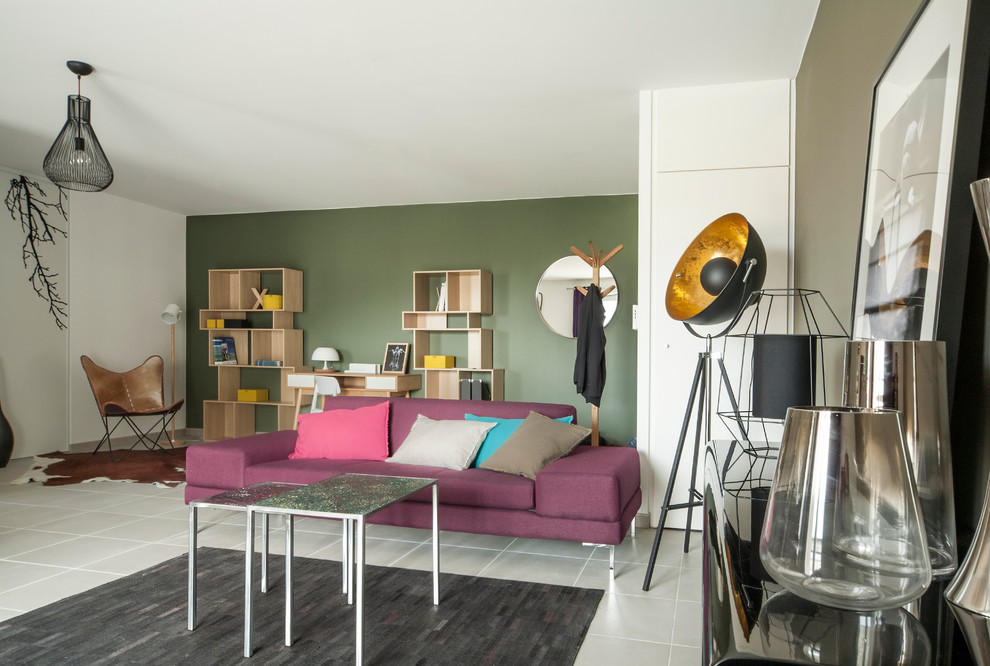 Décoration d'un appartement de 90m2 type T4 - Eclectic - Living Room ...