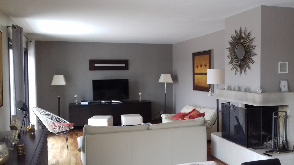 entrée et séjour contemporain - Contemporary - Living Room - Angers ...