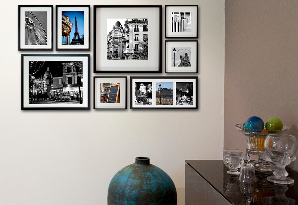 French wall decor with a set of 10 Paris photographs - Contemporary ...