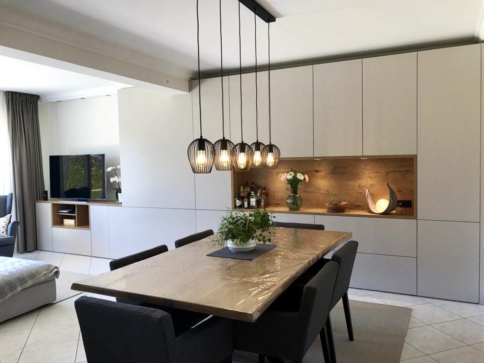 Rangement sur mesure mural avec meuble TV intégré - Contemporain ...