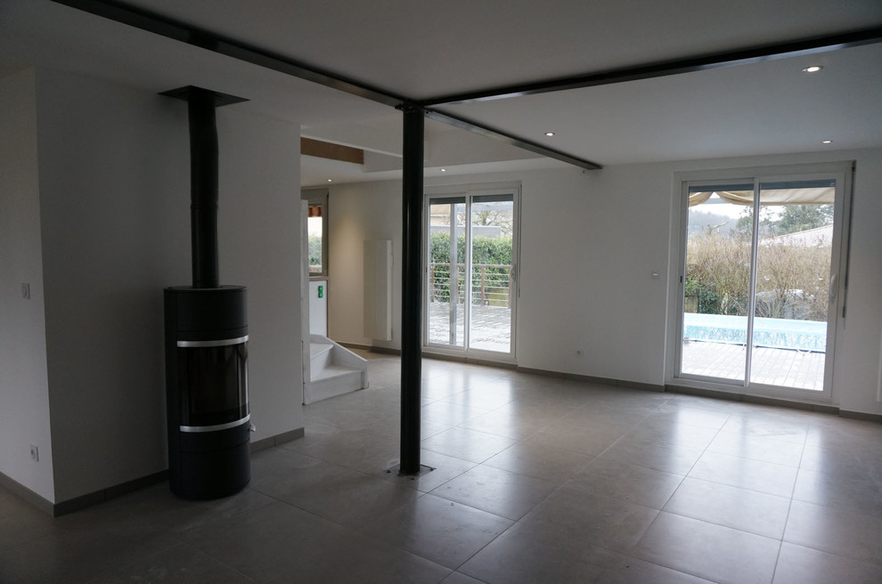 le poêle à bois pivotant - Contemporain - Salon - Lyon - par Agathe ...