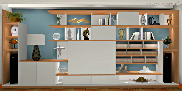 "Ma bibliothèque sur mesure" - PORTRAIT D'INTERIEUR - Modern - Living ...