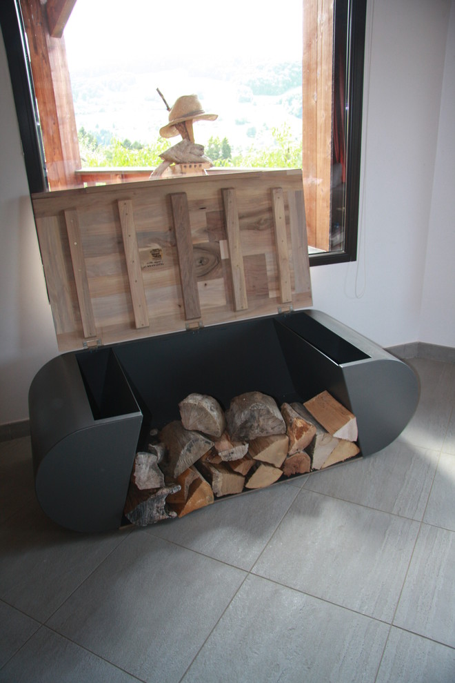 meuble de rangement pour bûches - Contemporain - Salon - Grenoble - par ...