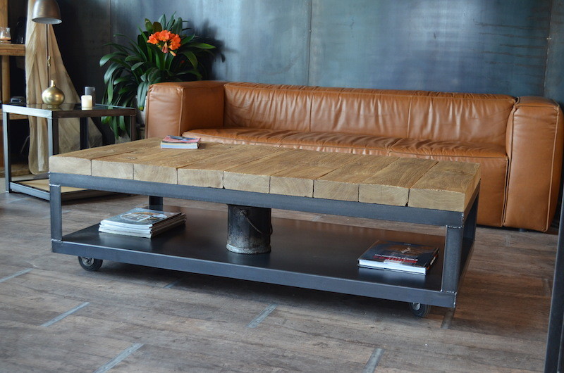 Nos tables basses de style industriel - Industrial - Living Room ...
