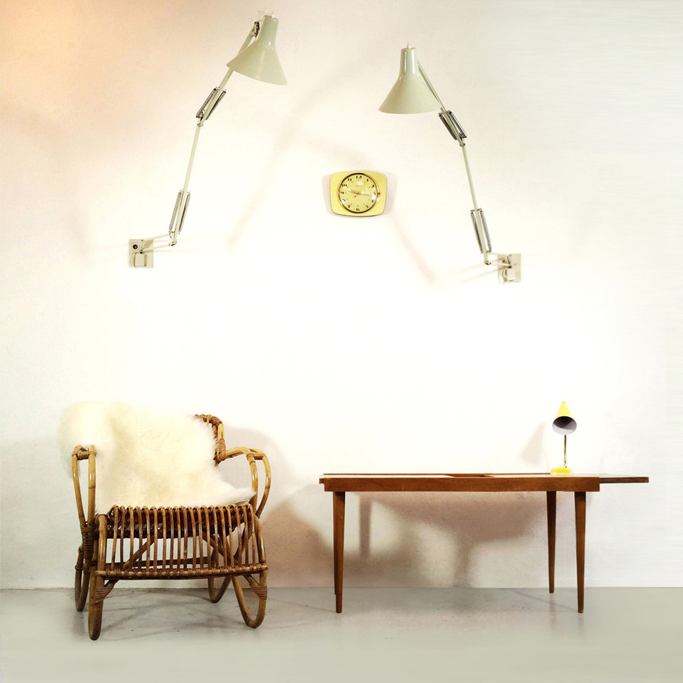 Pair of large wall mounted adjustable arm lamps by Luxo. - Industrial ...