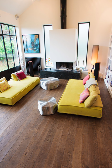 Parquet Caladan Chêne Massif Vieilli Huilé Country Living Room Paris By Emois Et Bois