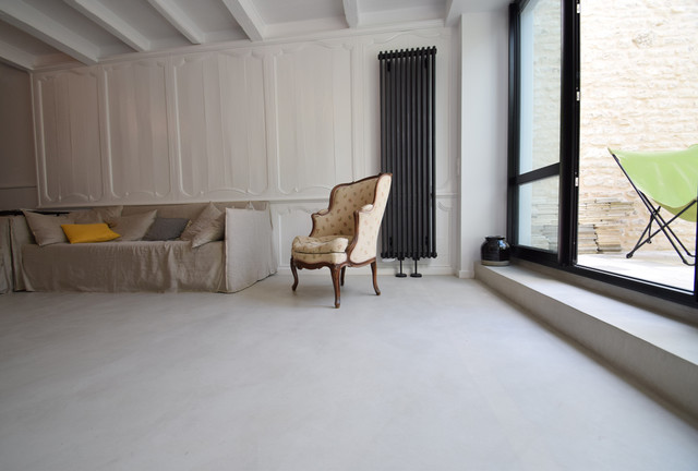 réalisation de "béton teinté" (enduit ciment décoratif lissé) - Beach ...