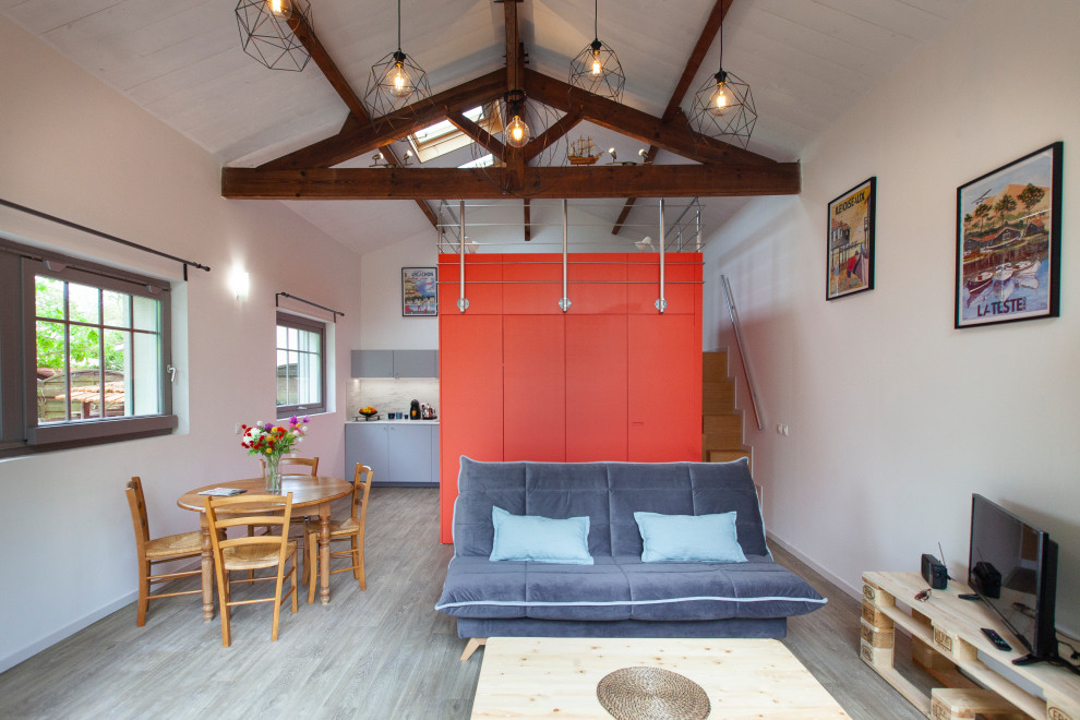 Transformation d'un garage en location air Bnb - Eclectic - Living Room ...