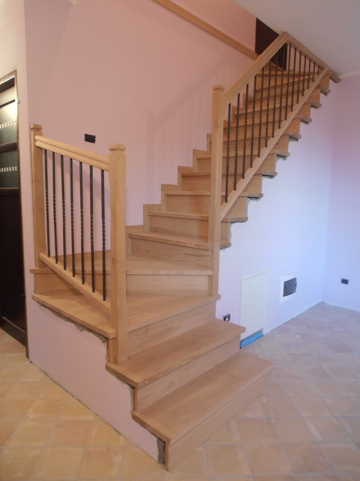 rivestimento scala interna in rovere - Casa de campo - Escalera - Turín ...
