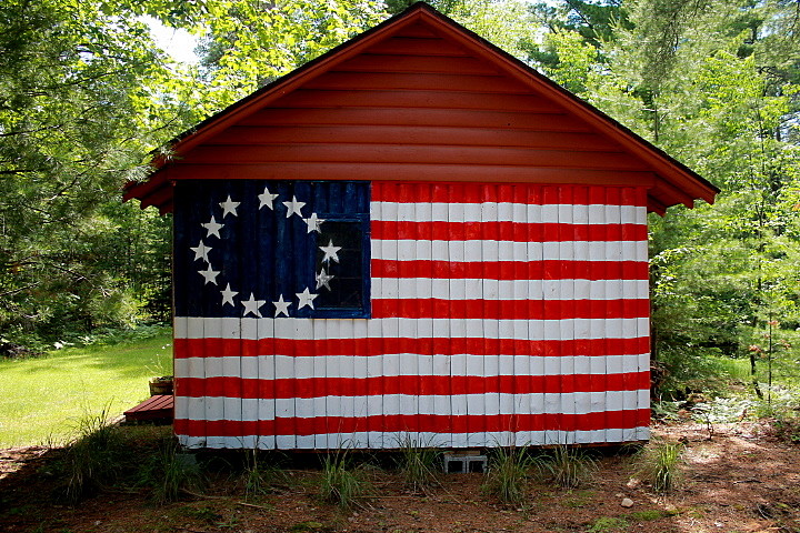 American Flag Cabin - USA Flag - Traditional - Shed - Milwaukee | Houzz
