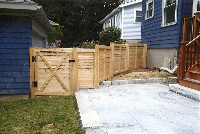 Cedar Semi-Private Fence and Gate - Traditional - Garden Shed and ...